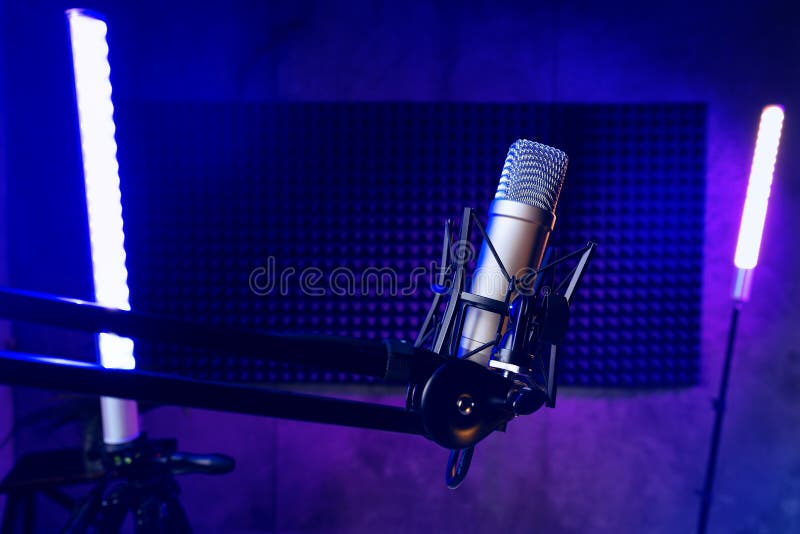 Close Up of Professional Microphone in Recording Studio Stock Image ...