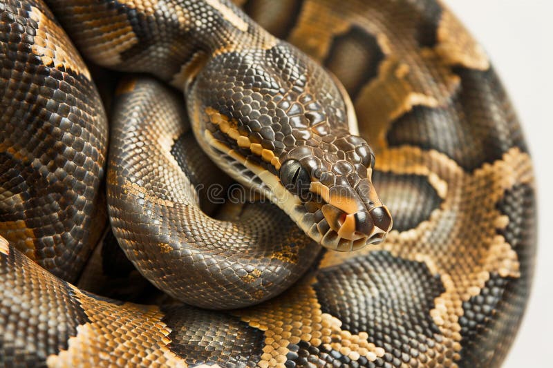 Closeup of a Python Snake stock illustration. Illustration of crawl ...