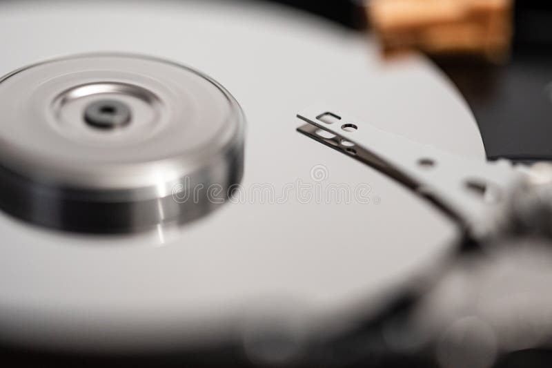 Close Up Photo of the Read and Write Head of a Hard Drive Stock Photo ...