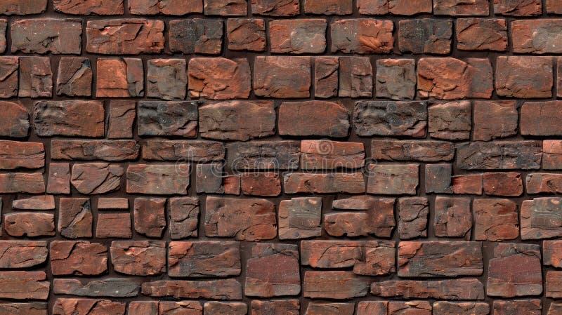 A Close-up Photo of a Red Brick Wall with Irregular Mortar Joints ...
