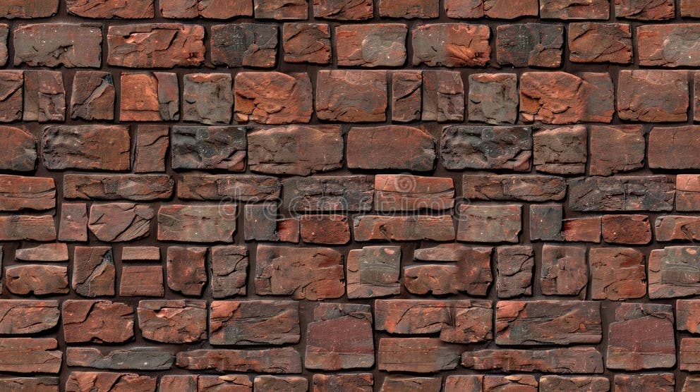 A Close-up Photo of a Red Brick Wall with Irregular Mortar Joints ...