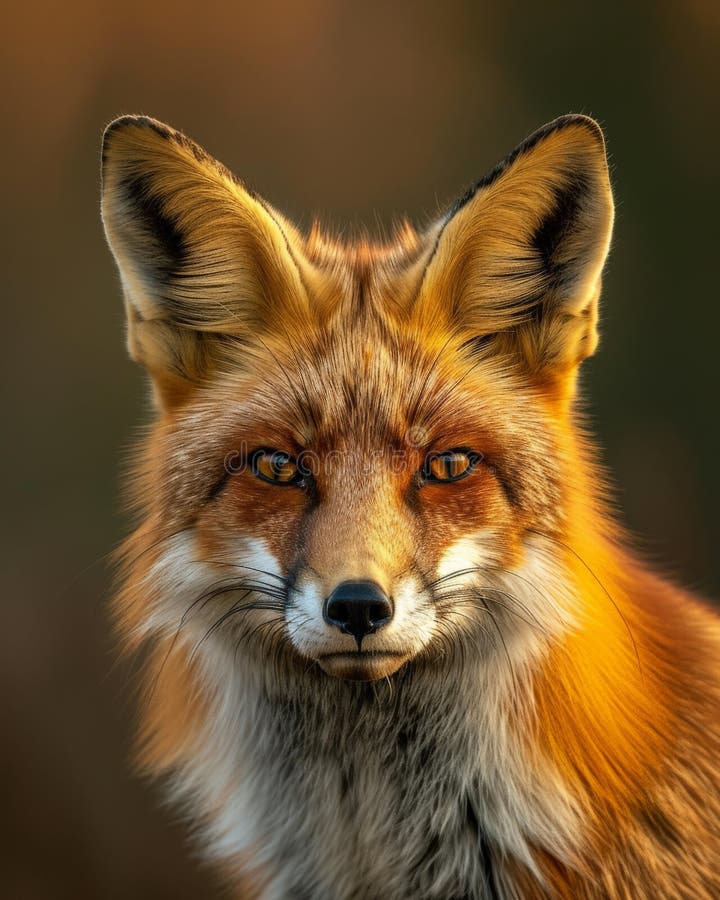 Close-up of Red Fox Staring at Camera Stock Illustration - Illustration ...