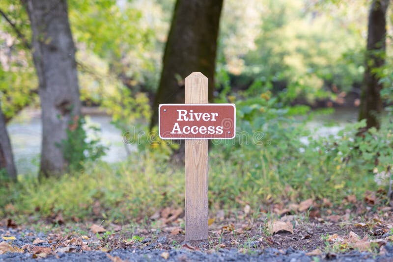 River Access Sign stock photo. Image of background, river - 262378352