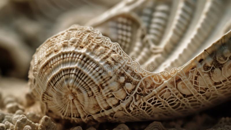 A Close-up Photo of a Seashell with Intricate Patterns and Beautiful ...