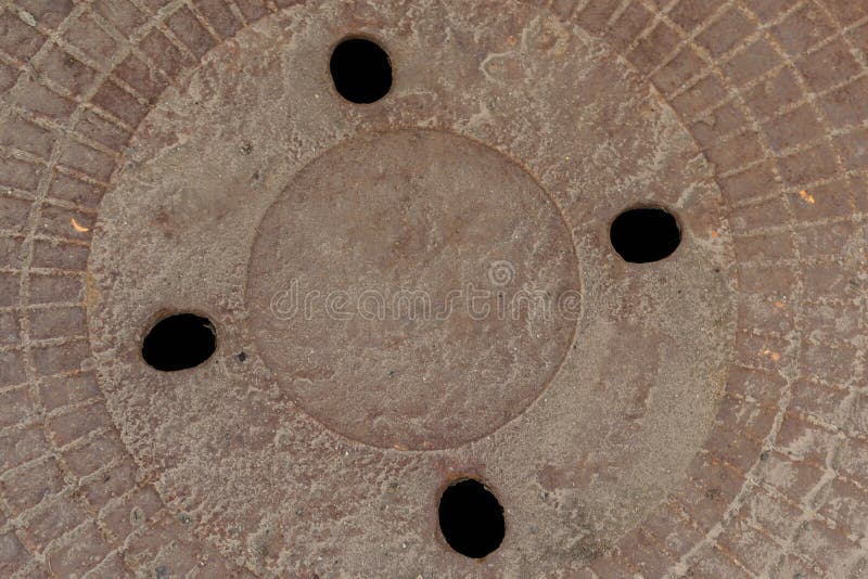 Close-up Photo Of A Sewer Cap Stock Image - Image of industry, surface ...
