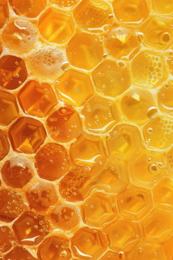 Close Up View of Honey Cells Stock Illustration - Illustration of cells ...