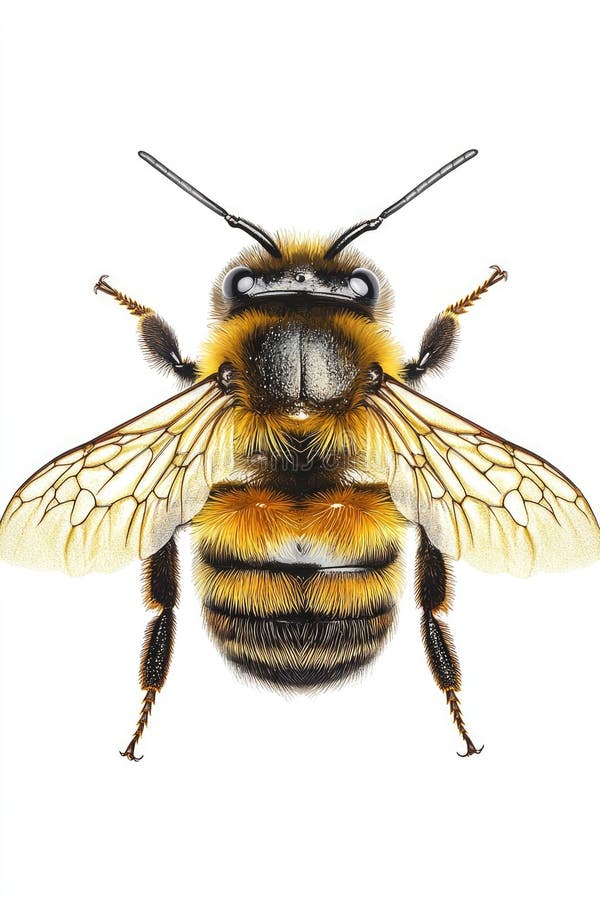 Close-up Photo of a Single Bee Sitting on a White Surface Stock Photo ...
