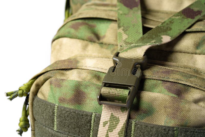 Close Up Still Life of a Green Army Tactical Backpack Stock Photo ...