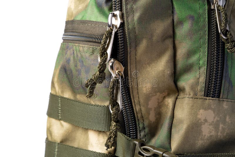 Close Up Still Life of a Green Army Tactical Backpack Stock Photo ...