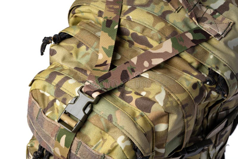 Close Up Still Life of a Green Army Tactical Backpack Stock Photo ...