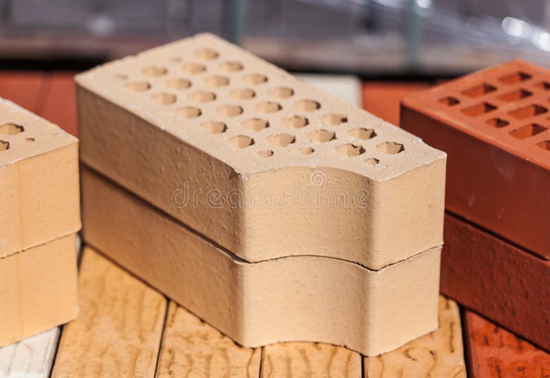 Close-up Photo of Two Beige Cladding Bricks Stock Image - Image of ...