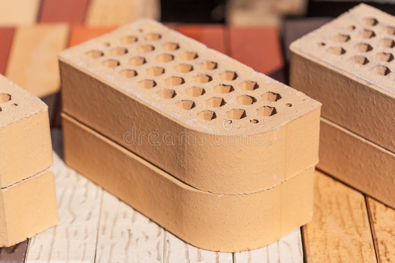 Close-up Photo of Two Beige Cladding Bricks Stock Image - Image of ...