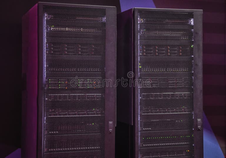 Two Server Racks stock image. Image of room, business - 248446269