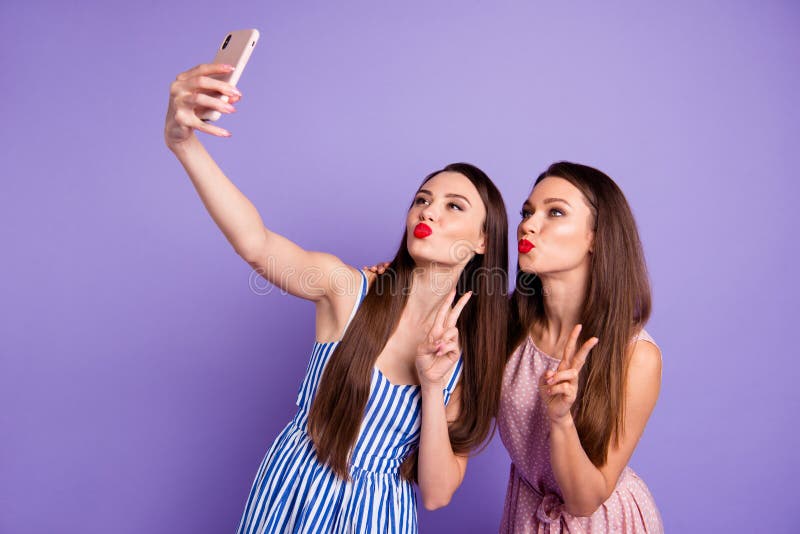Close Up Photo Two People Beautiful Funny Funky She Her Models Ladies
