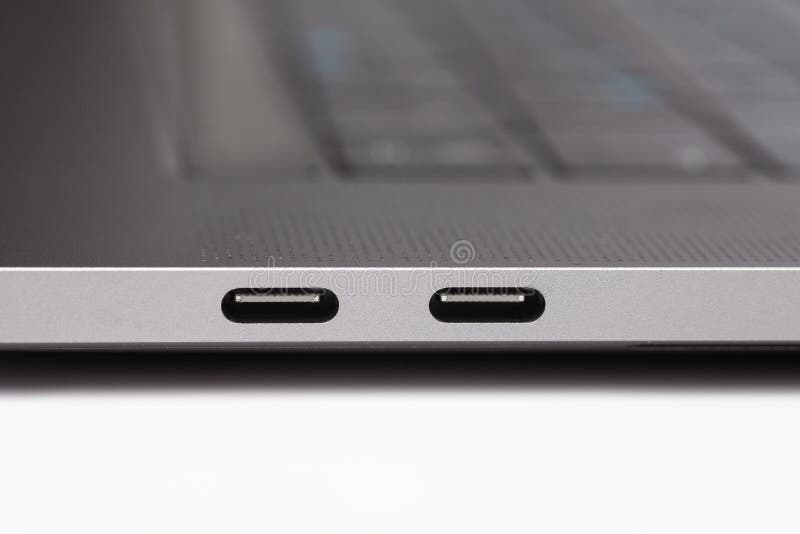 Close-up Photo of a Type-c Port of a Laptop Stock Image - Image of ...