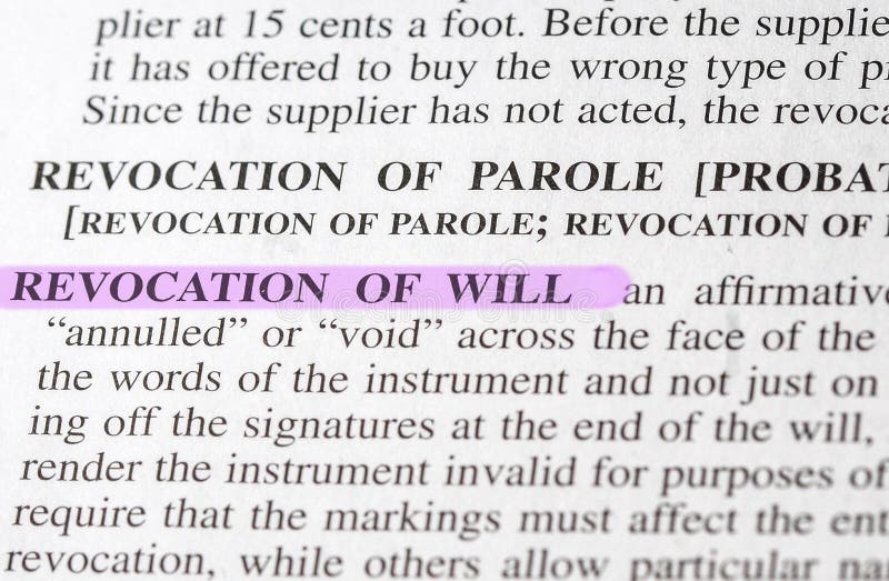 Revocation of will stock photo. Image of idiocy, books - 317758482