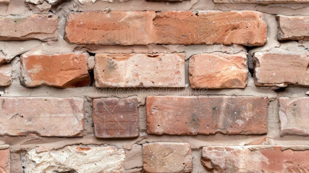 A Close-up Photograph of a Brick Wall with Red Bricks, Mortar, and an ...