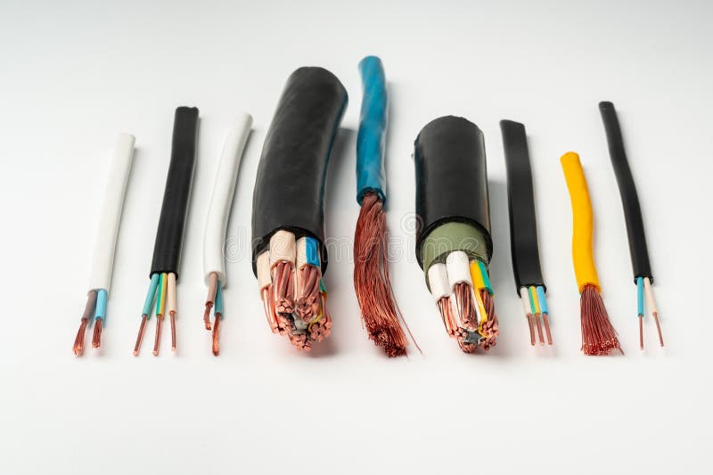 Multi-Colored Electrical Wires with Exposed Copper Strands Stock Photo ...