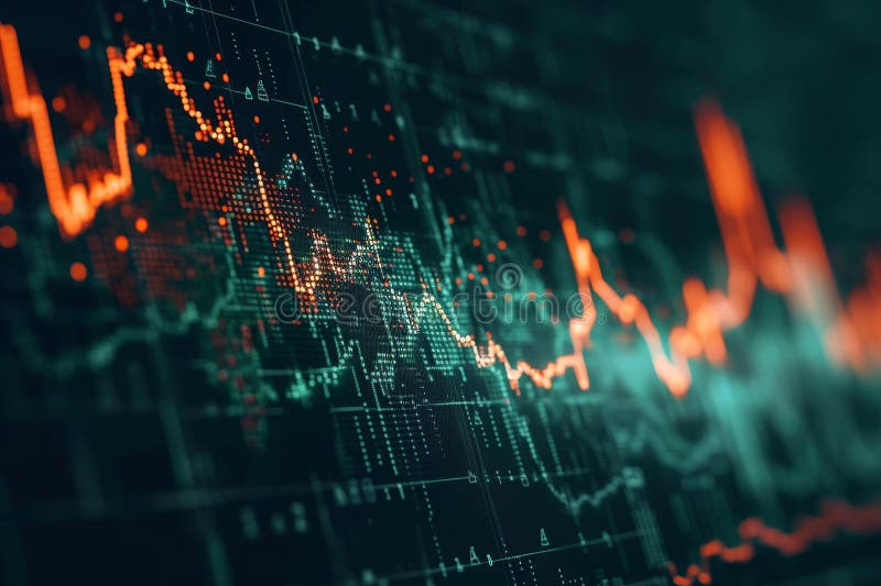The Close-up Photograph Captures a Detailed View of a Stock Chart ...