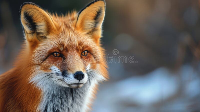 Close-Up of Red Fox Looking at Camera Stock Illustration - Illustration ...