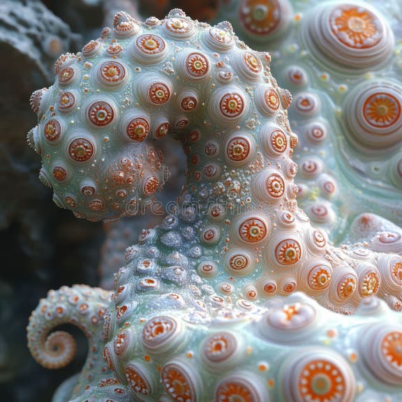 Close-up Photograph of Colorful Coral with Concentric Ring Structures ...