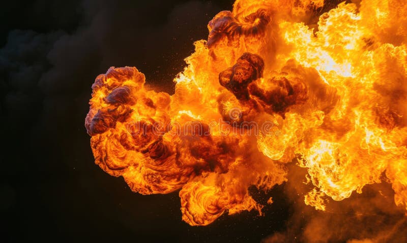 Close-up Photograph of a Controlled Explosion, with Flames Igniting ...