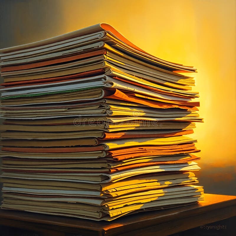 Close-up Photograph Featuring a Tall Pile of Papers and Documents ...