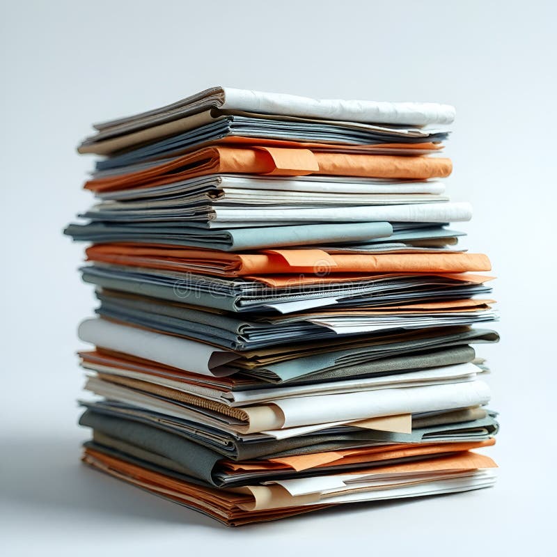 Close-up Photograph Featuring a Tall Pile of Papers and Documents ...