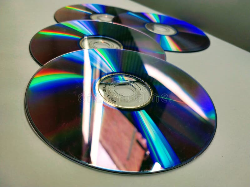 A group of recording discs stock image. Image of reflection - 140250145