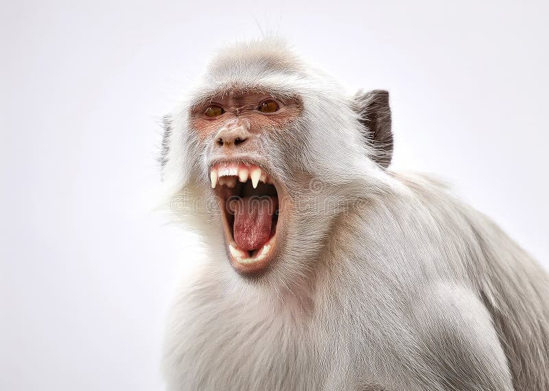 A Close-Up of an Angry Monkey Stock Illustration - Illustration of head ...