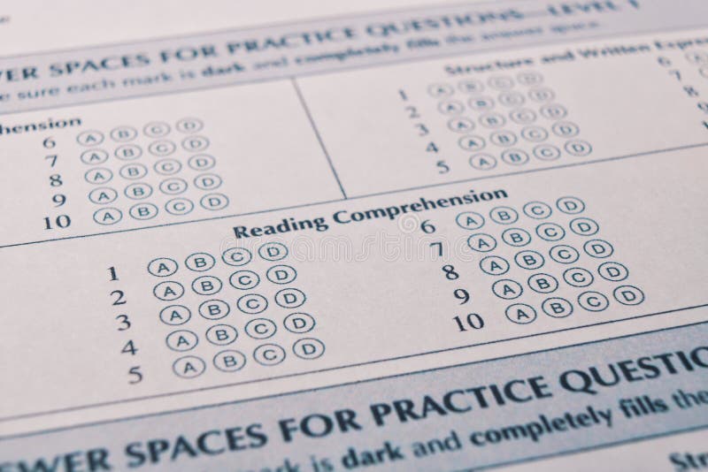 Close-up Photograph of a Perfect Grade on a Scantron Test Stock Image ...