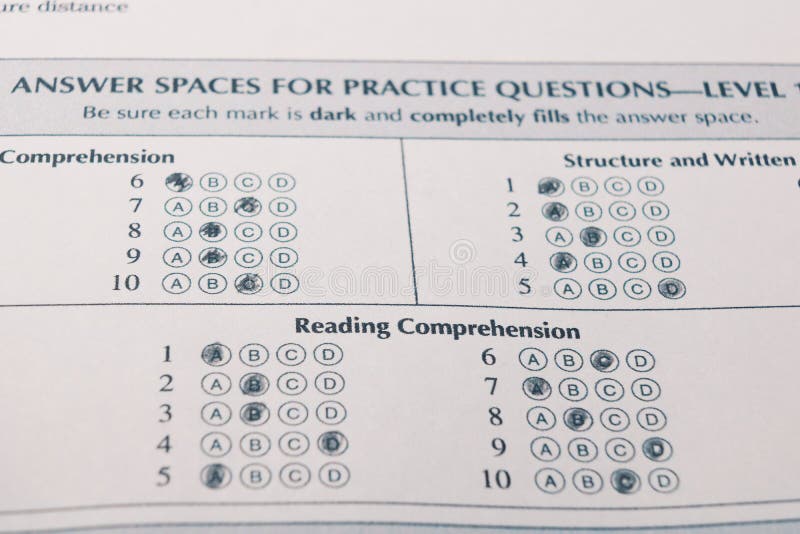Close-up Photograph of a Perfect Grade on a Scantron Test Stock Photo ...