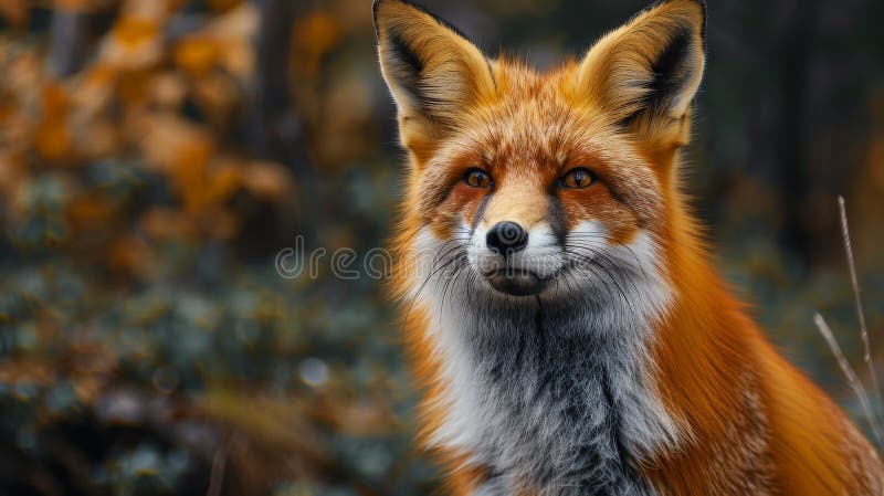 Close-Up of Red Fox Staring at Camera Stock Illustration - Illustration ...