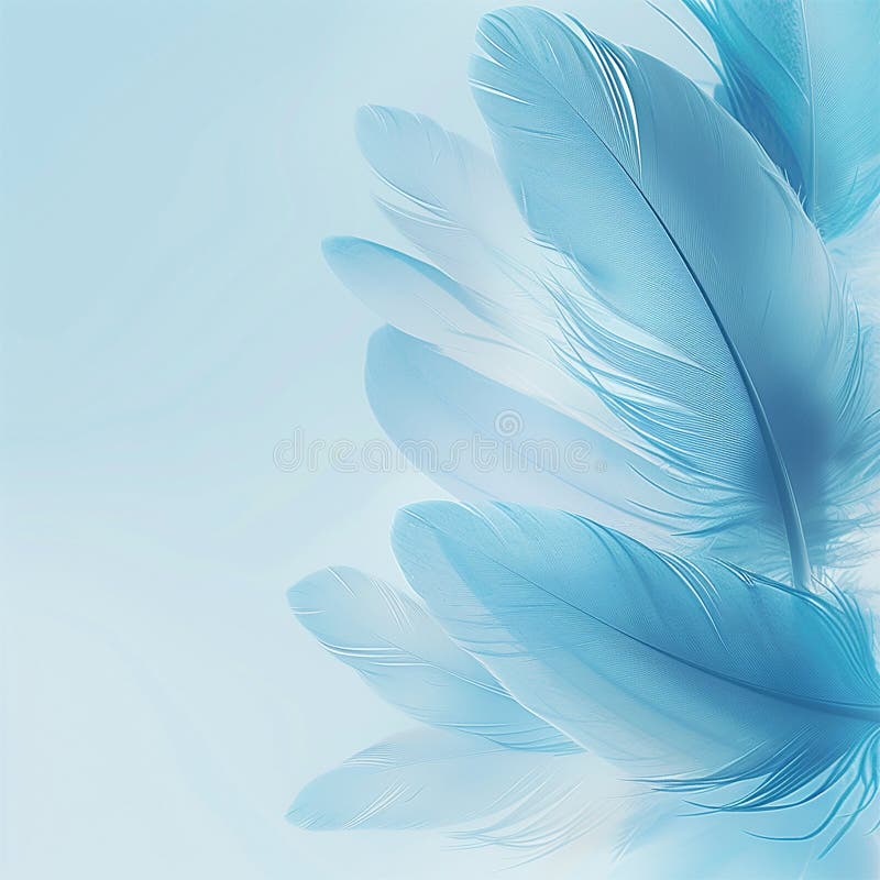 Close Up of Soft Blue Feathers Against a Light Background Generated ...