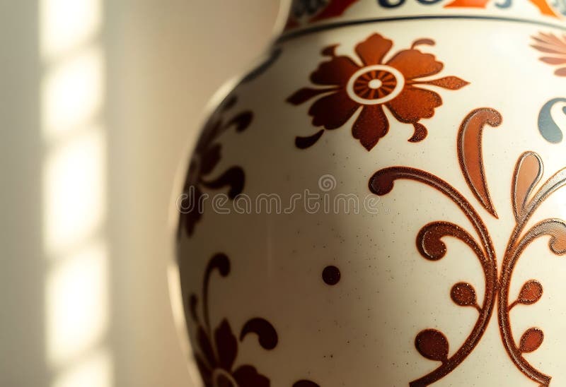 Close Up of a Vase on a Table Stock Illustration - Illustration of ...