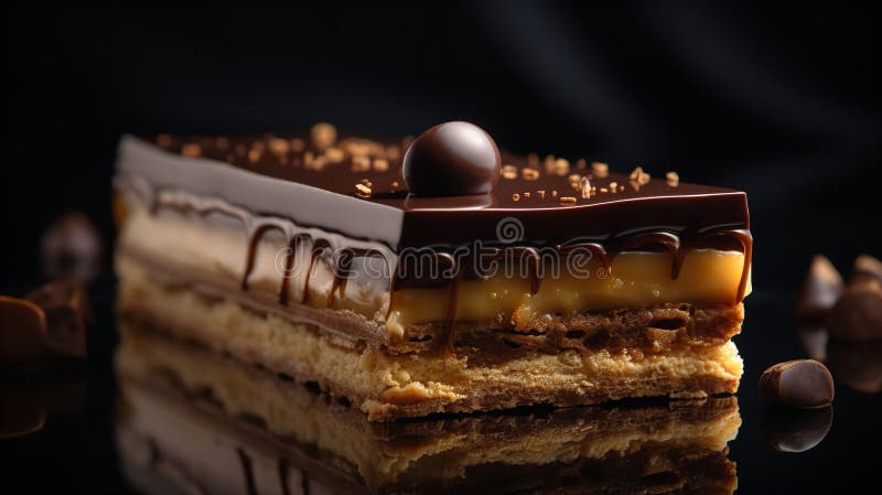 Discover the Delightful Layers of Opera Cake Stock Illustration ...