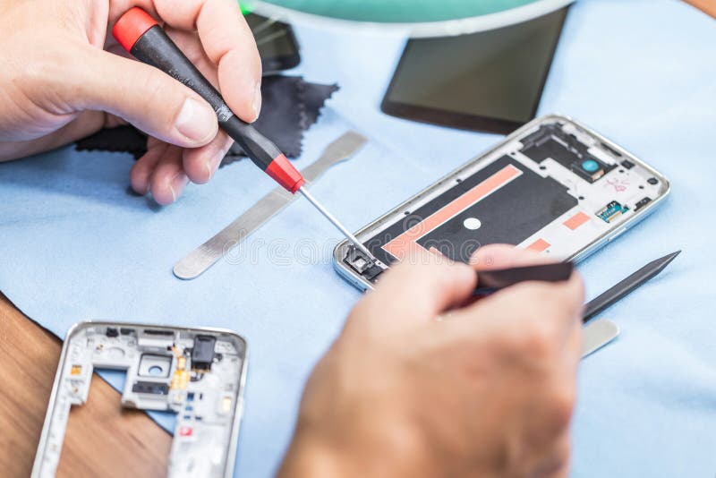 Process of Mobile Phone Repair. Stock Image - Image of mobile, obsolete ...