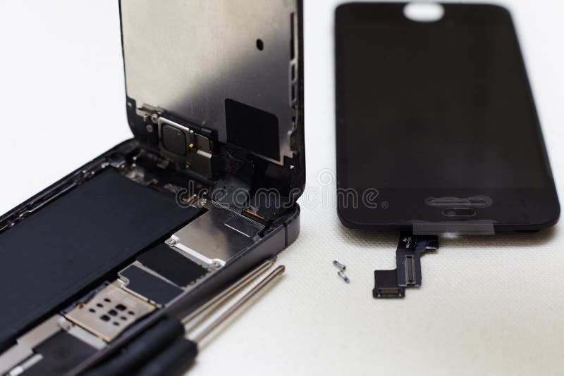 Close-up Photos Showing Process of Mobile Phone Repair Stock Photo ...