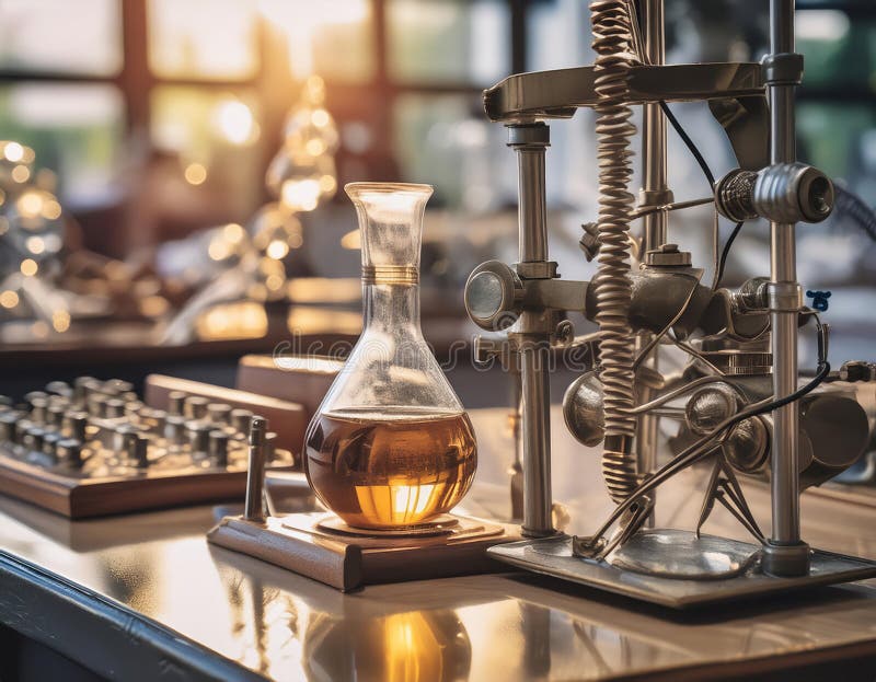 Close-Up of Physics Experiment in Progress Stock Illustration ...