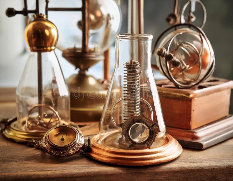 Close-Up of Physics Experiment in Progress Stock Illustration ...