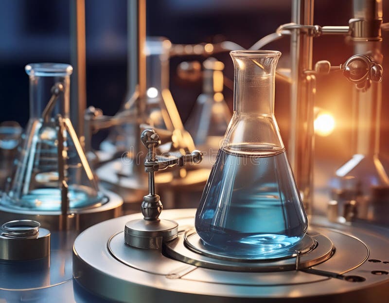 Close-Up of Physics Experiment in Progress Stock Illustration ...