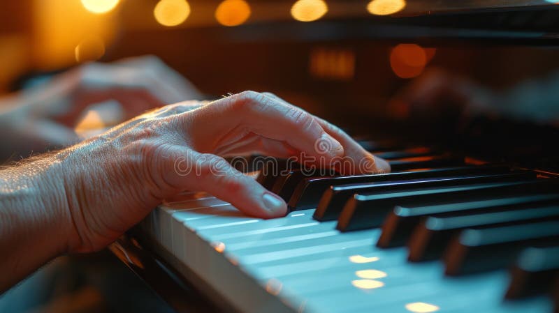 A Close-up of a Pianist& X27;s Hands on the Keys, Expressing the ...