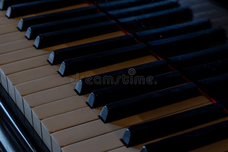 Close Up of a Piano Keyboard with the Black Keys Showing Stock Image ...