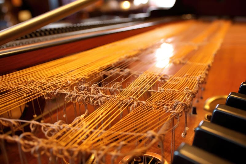 Close-up of Piano Strings Being Installed Stock Illustration ...