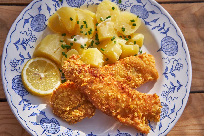 Close Up Picture of Breaded and Deep Fried Cod Fish Fillet. Stock Image ...