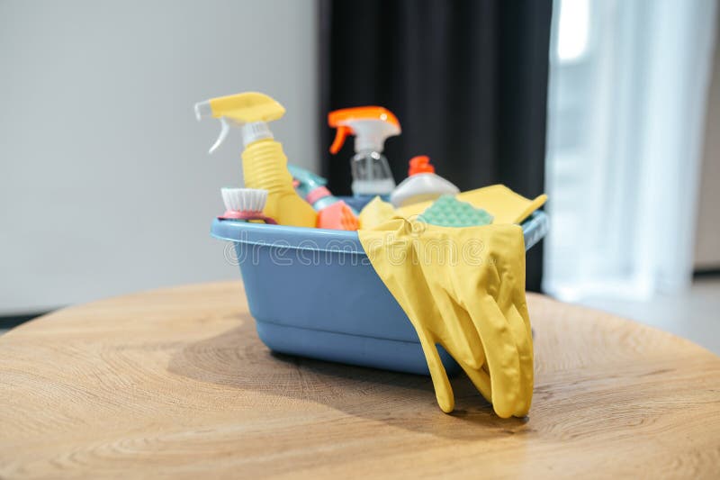 Close Up Picture of Cleaning Stuff in a Box Stock Image - Image of ...