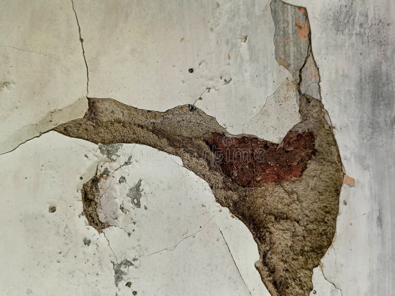 Close Up Picture of Cracked and Damaged Wall Stock Photo - Image of ...