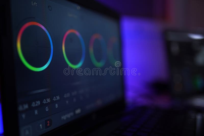 Close Up the Picture Display Color Correction Grading Video Footage of ...