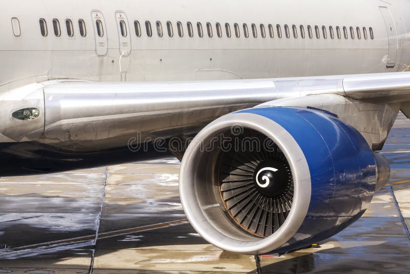Close Up Picture of an Engine of a Passenger Airplane Stock Image ...