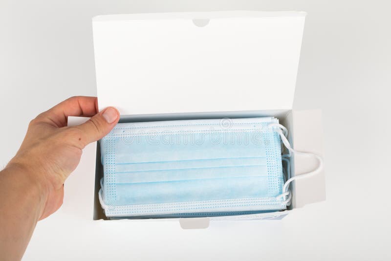 Close Up Picture of Face Mask Box Stock Image - Image of courier ...